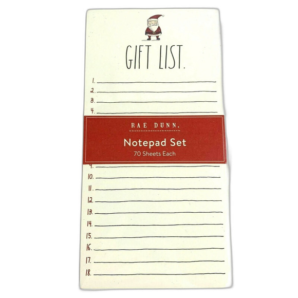 Rae Dunn | Office | Rae Dunn Christmas Notepad Set Gift List And ...